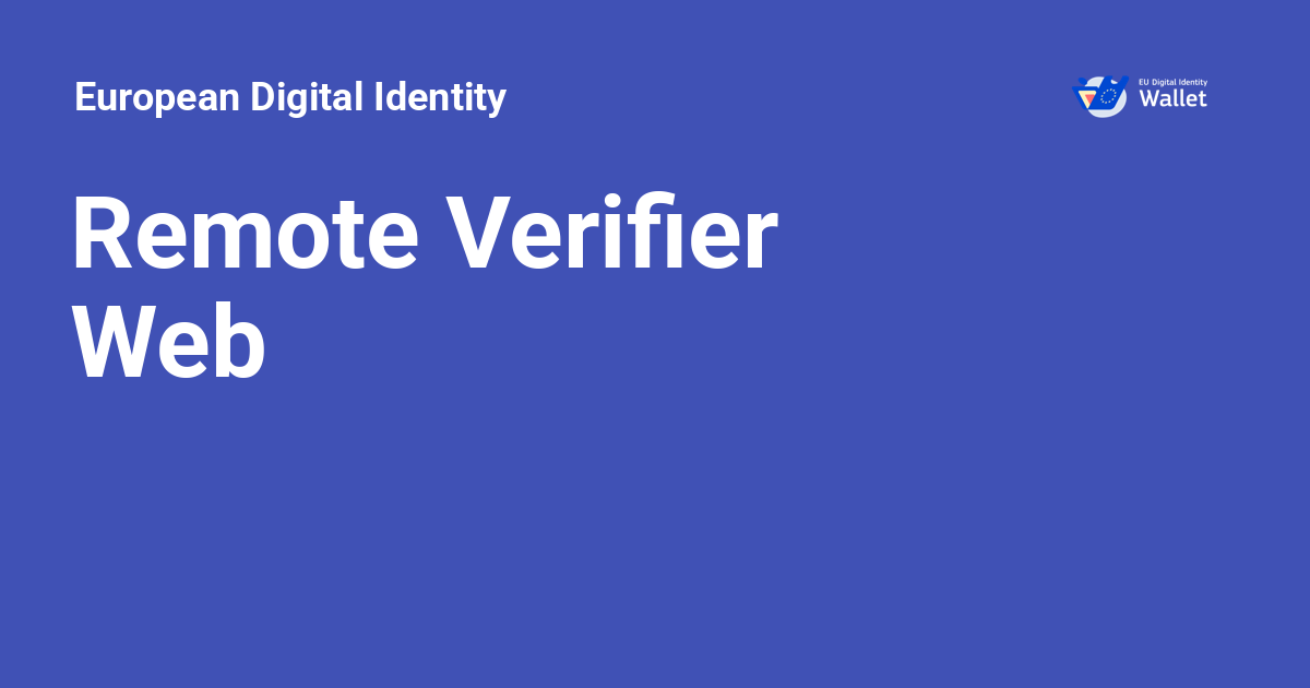 Remote Verifier Web - European Digital Identity